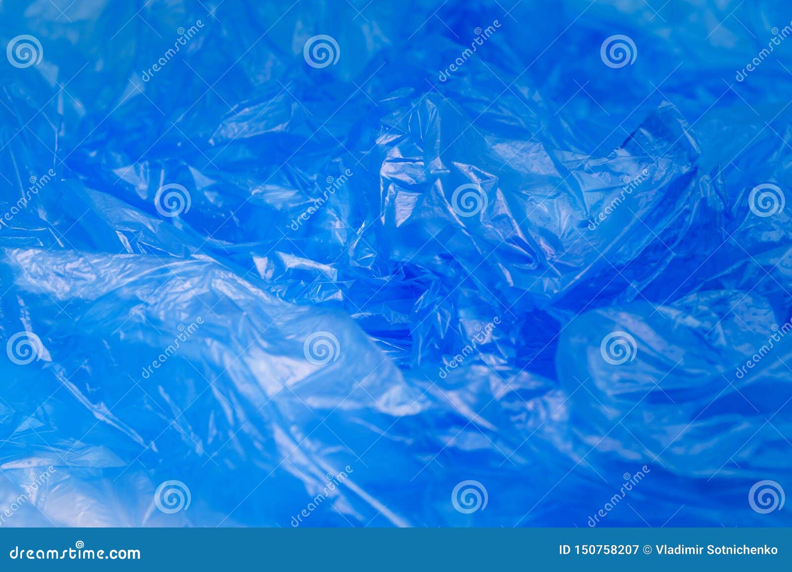 Blue Plastic Bag Texture stock image. Image of garbage - 150758207
