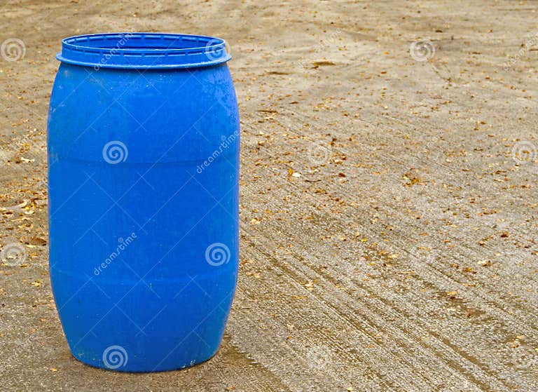 Blue plastic barrel stock photo. Image of barrel, outdoors - 16976264