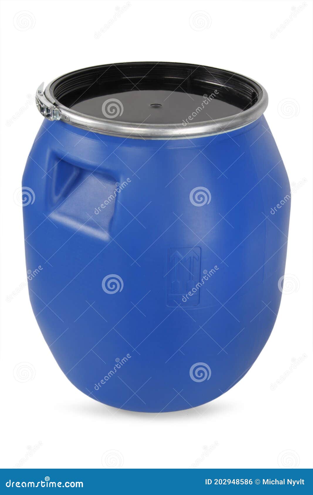 Plastic Barrel Container Isolated On White Background. Plastic Storage ...