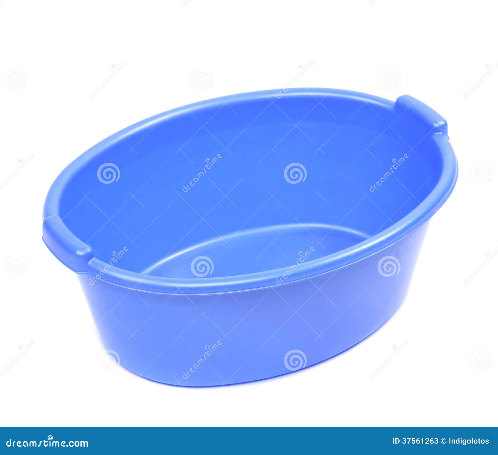 Blue plastic basin. stock image. Image of white, hand - 37561263