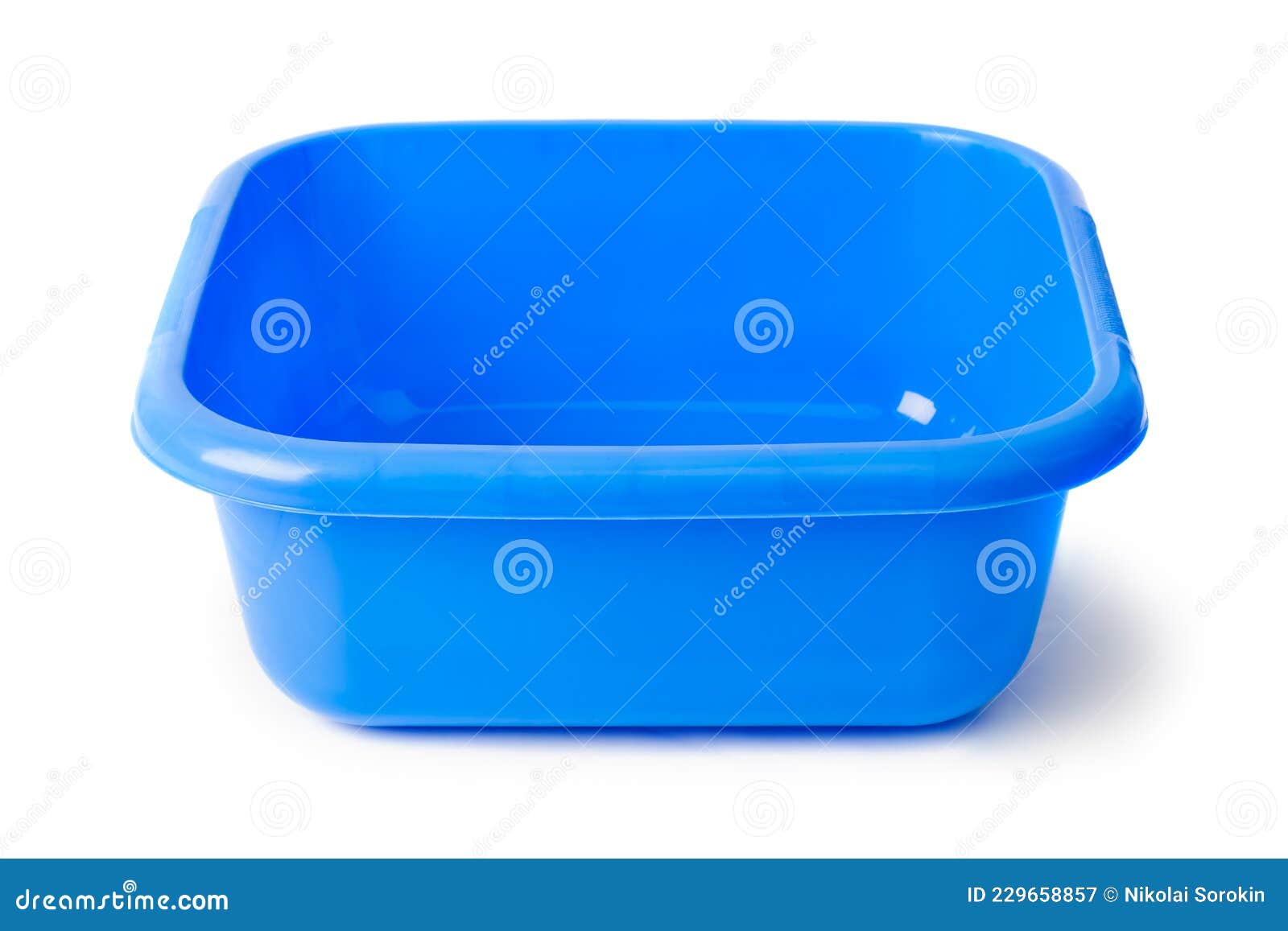 Blue plastic basin stock image. Image of background - 229658857