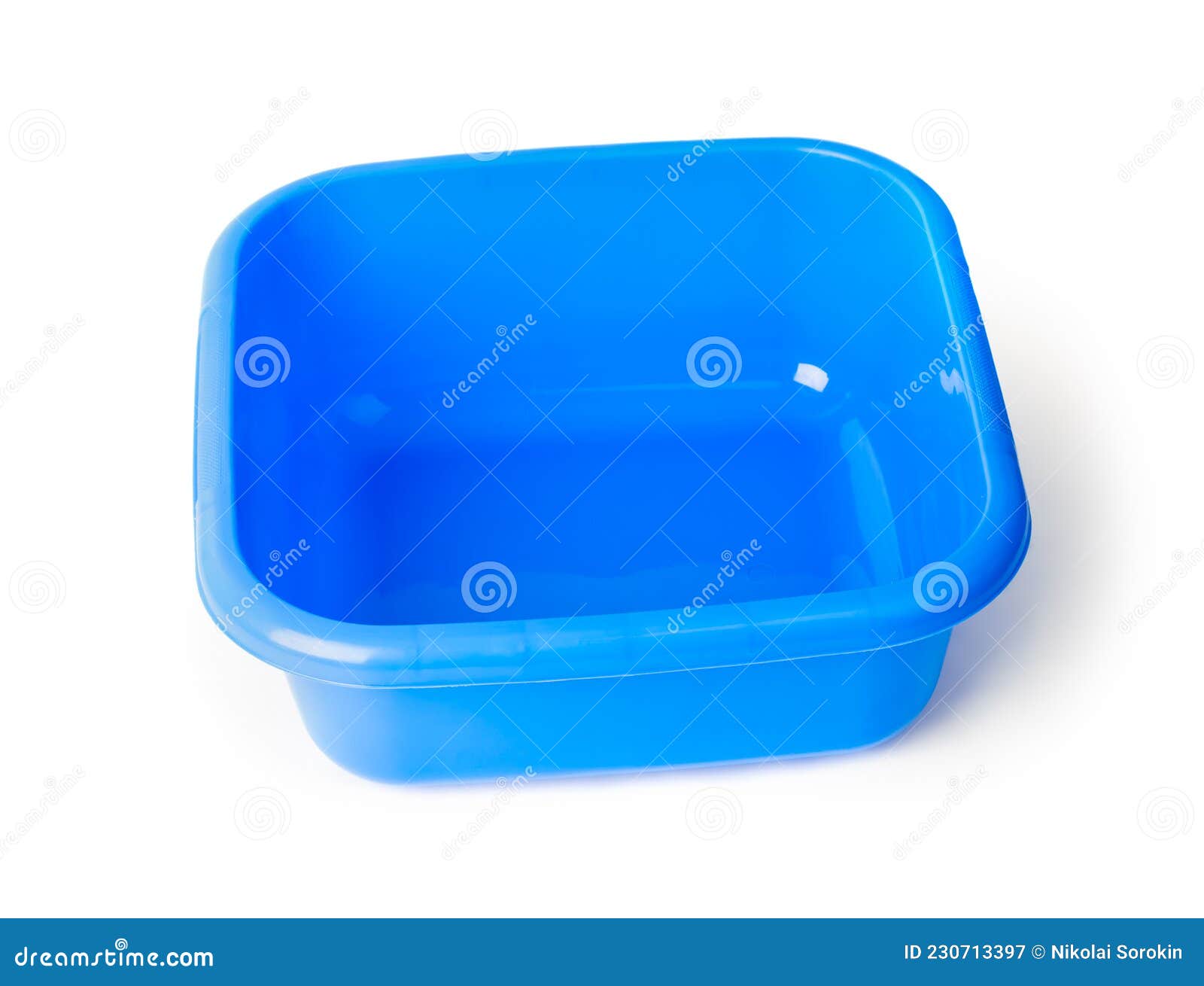 Blue plastic basin stock image. Image of dish, isolated - 230713397