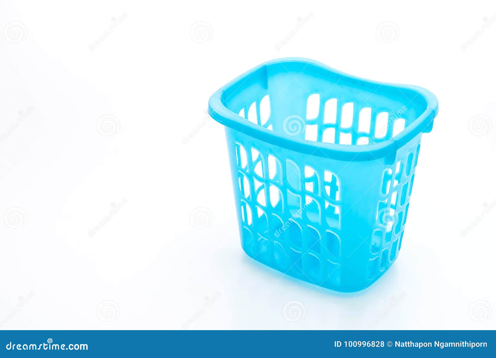 Blue plastic basket stock photo. Image of object, background - 100996828