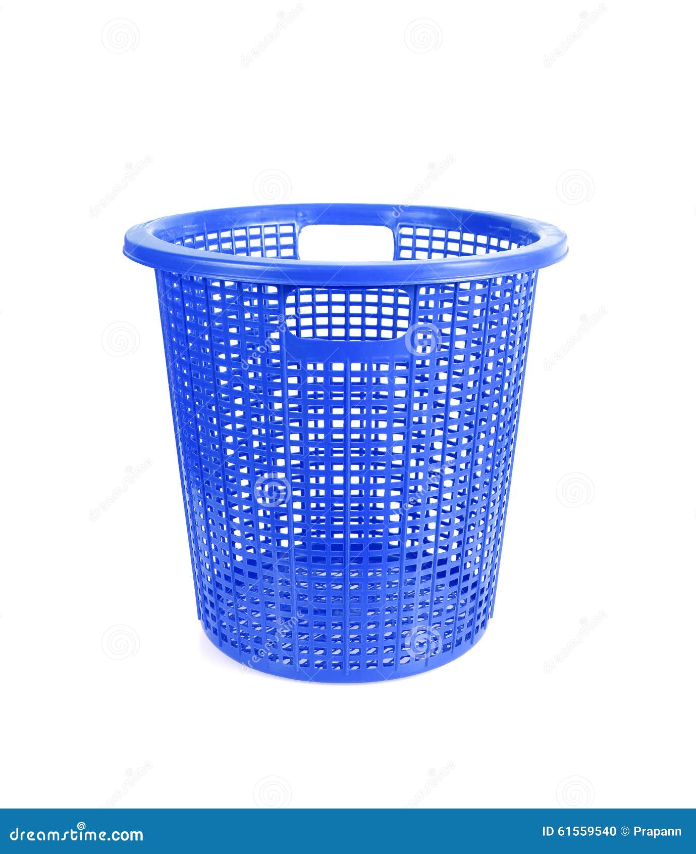 Blue Plastic Basket Isolated on White Background Stock Illustration ...