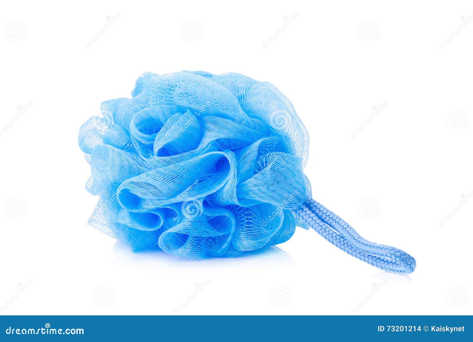 Blue Plastic Bath Puff Isolated on White Stock Photo - Image of ...