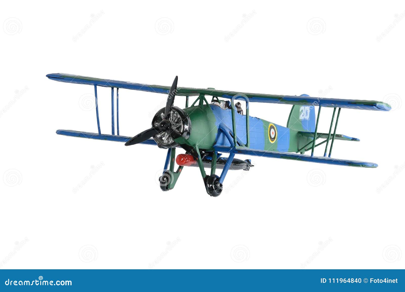 Blue Plastic Biplane Isolated on the White Background Editorial Image ...