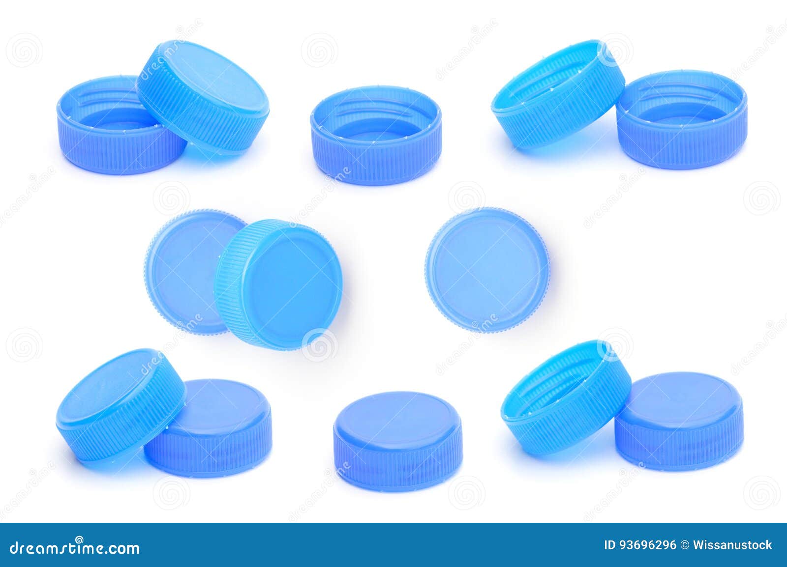 Blue Plastic Bottle Cap on White Background Stock Photo - Image of ...