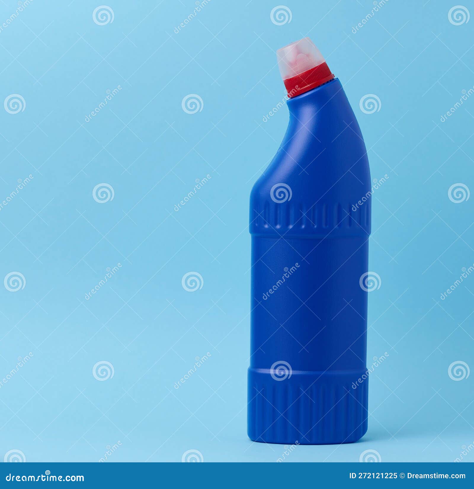 Blue Plastic Bottle for Chemical Detergents on a Blue Background Stock ...