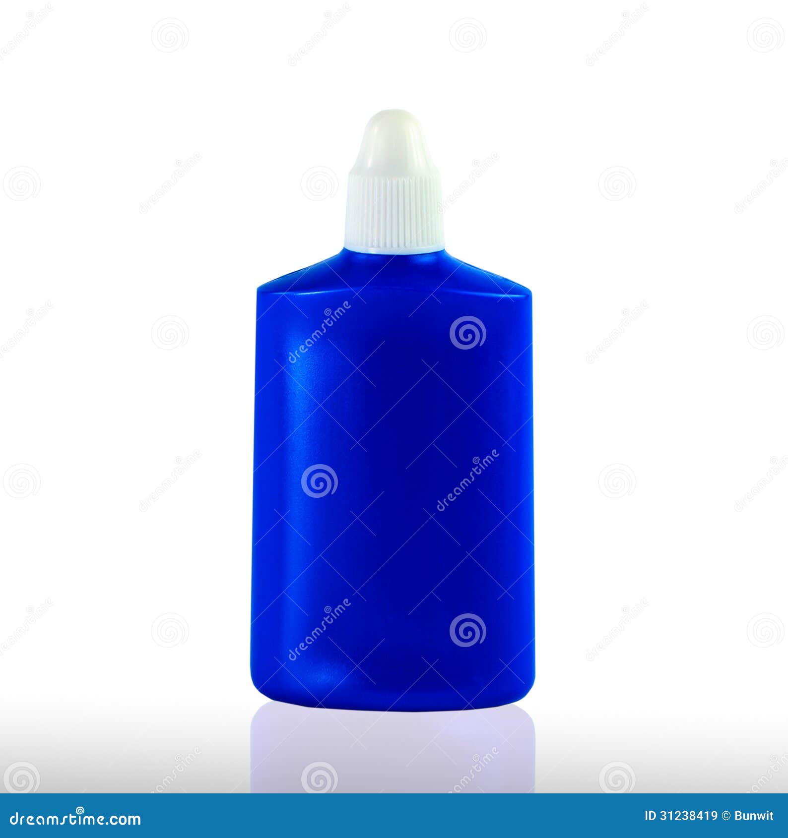 Blue Plastic Bottle with Cleaning Liquid Isolated on White Back Stock ...