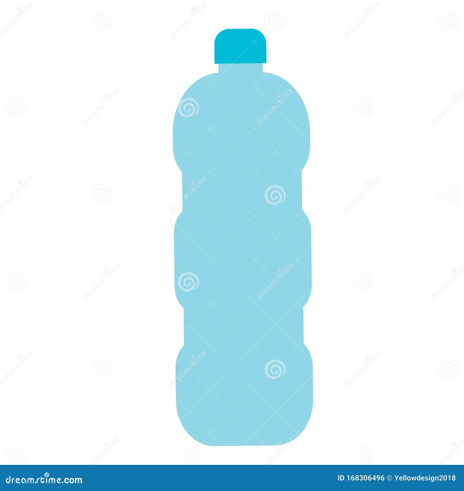 Blue Plastic Bottle Icon in Flat Design. Isolated on White Background ...