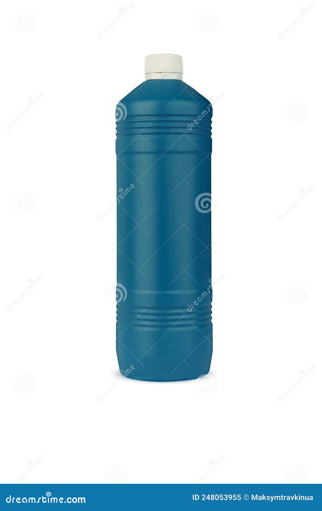 Blue Plastic Bottle Isolated on White Background Stock Image - Image of ...