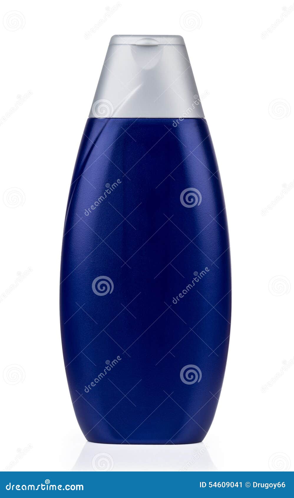 Blue Plastic Bottle with Shampoo Isolated on White Stock Image - Image ...