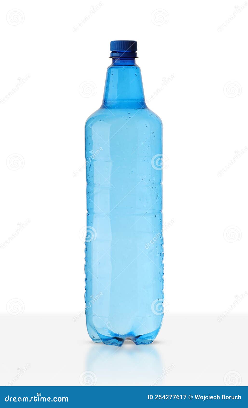 Blue plastic bottle stock image. Image of reflection - 254277617