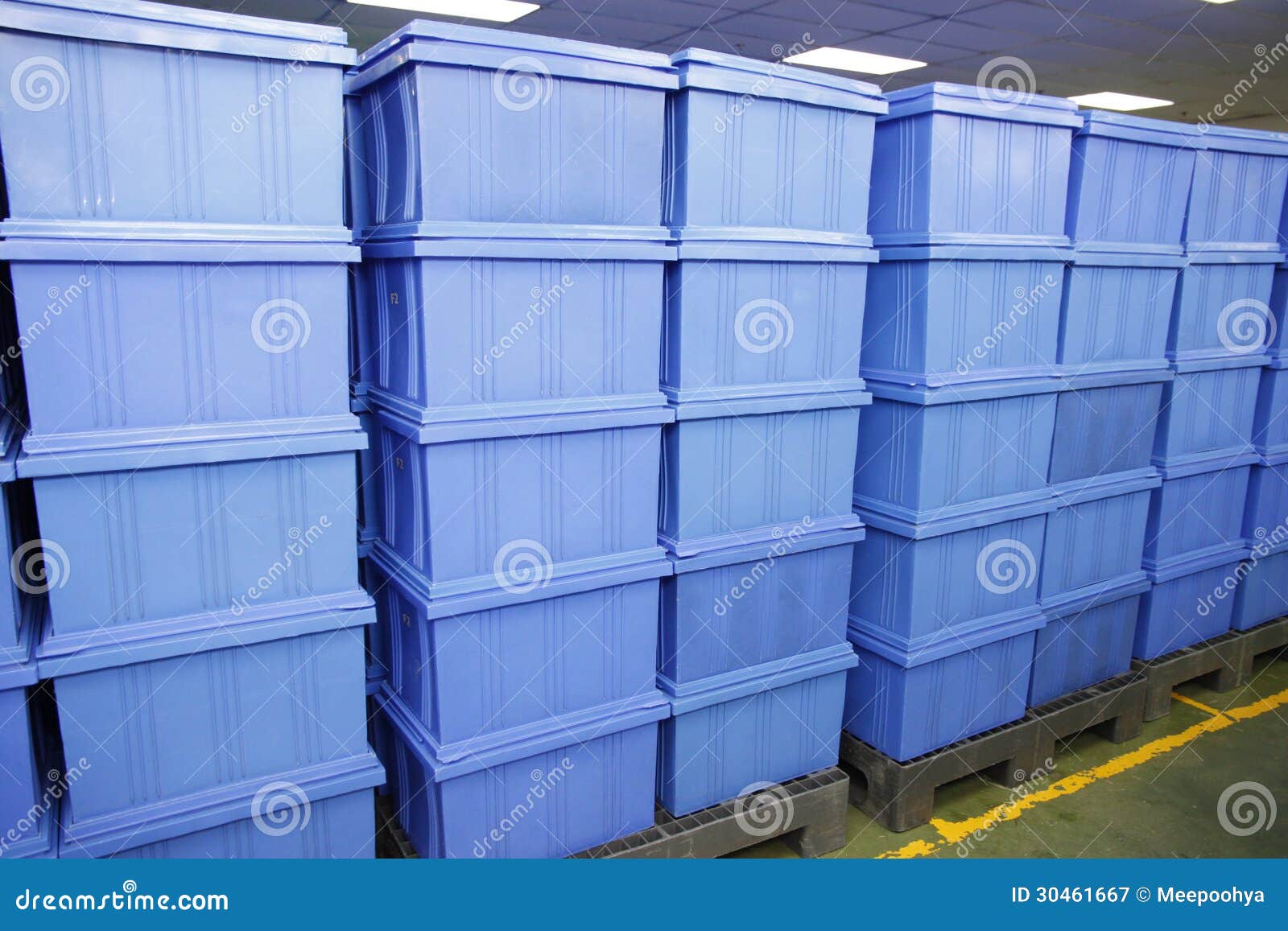 Blue Plastic box products. stock image. Image of production - 30461667