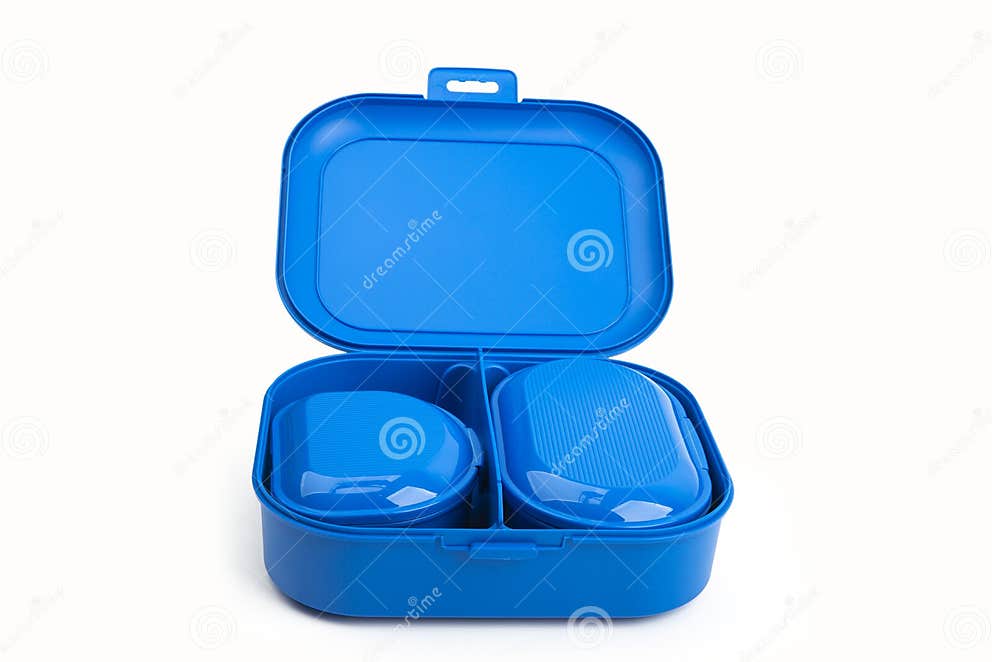 Blue Plastic Boxes stock photo. Image of arrangement - 163769914