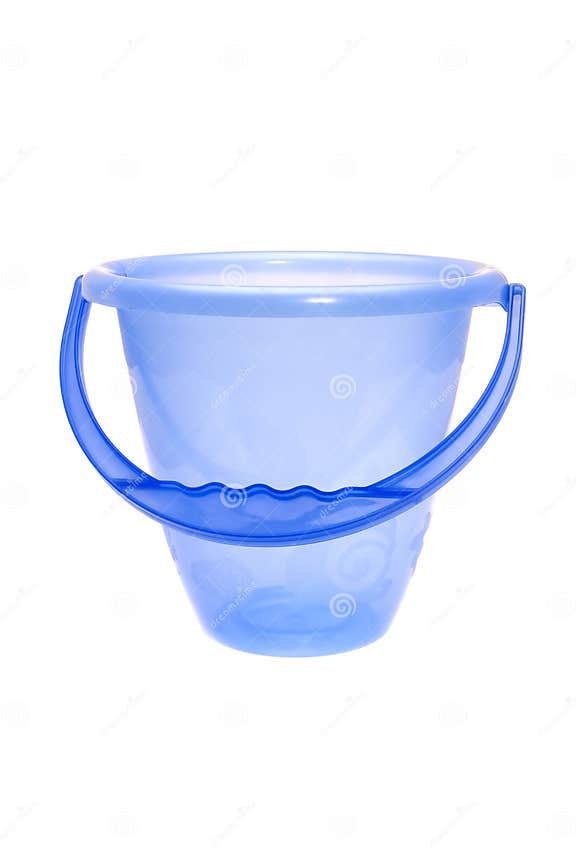 Blue Plastic bucket stock image. Image of clean, plate - 7478769