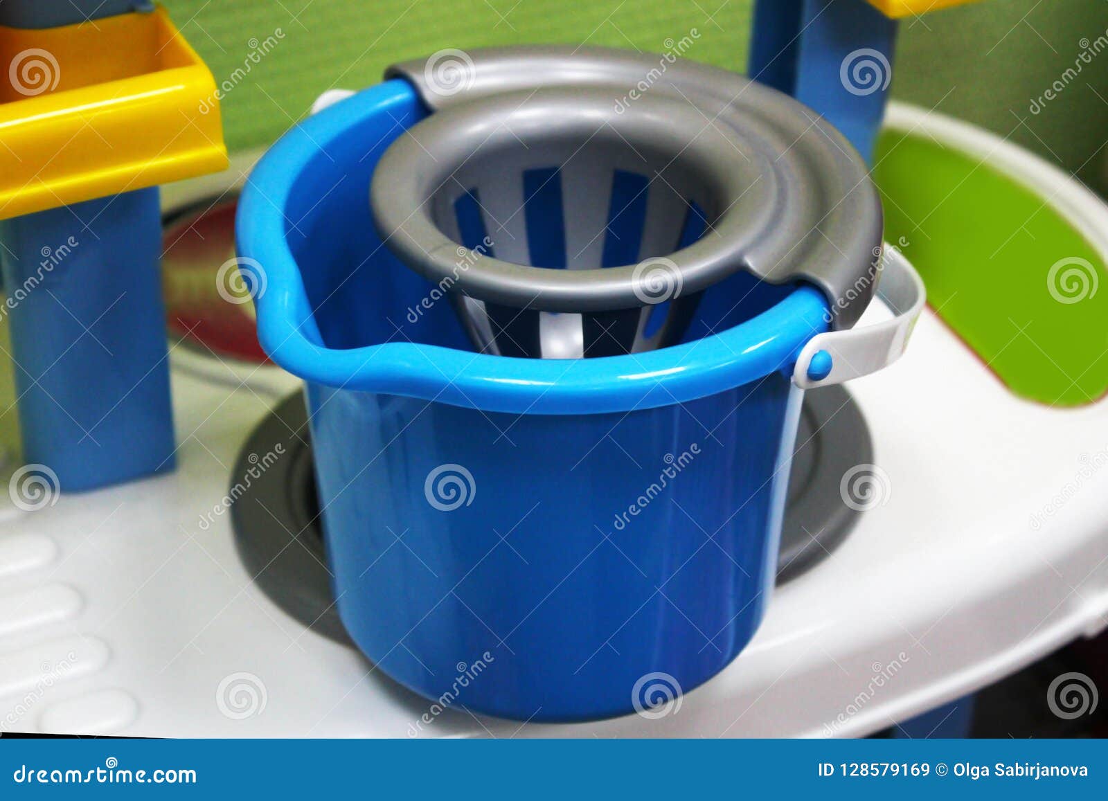 Blue Plastic Bucket, a Child`s Toy Stock Image - Image of blue, kids ...