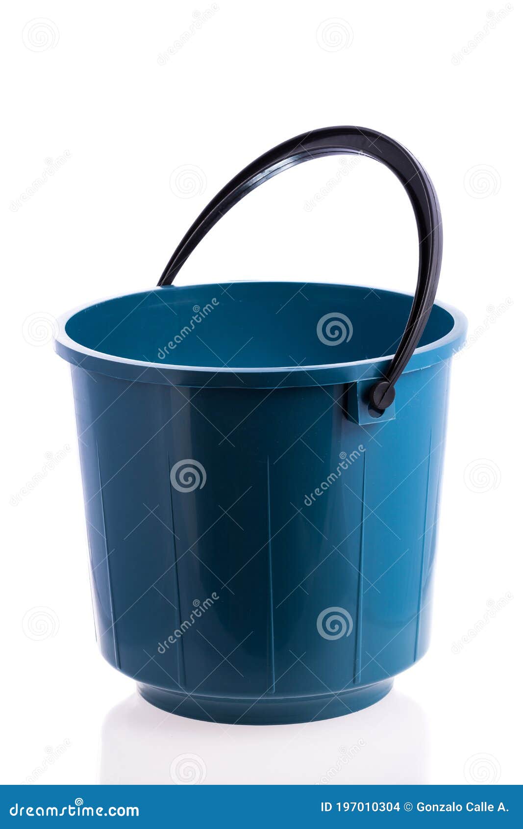 Blue Plastic Bucket for Household Cleaning - on White Background Stock ...