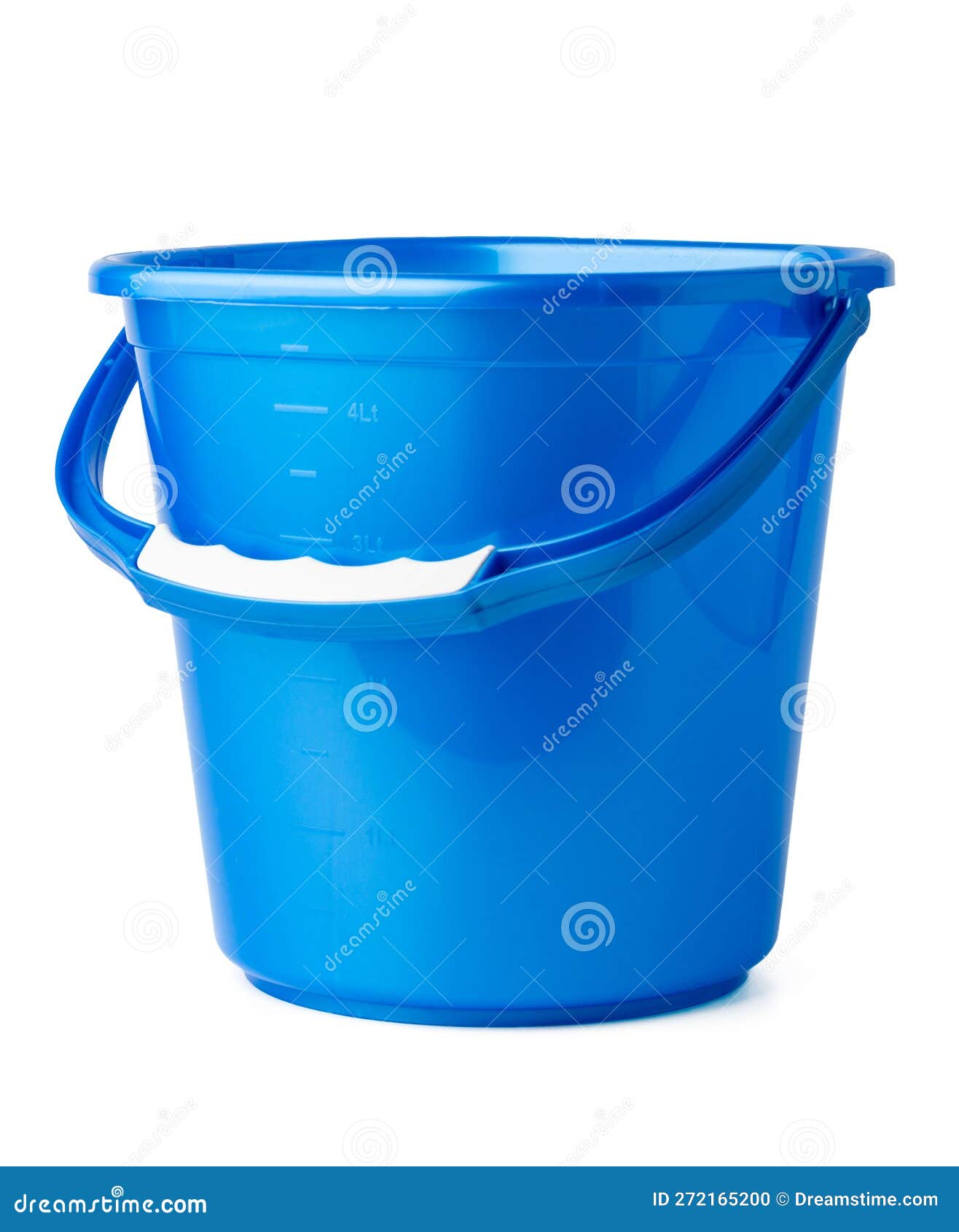 Blue Plastic Bucket Isolated on White Background Close Up Stock Photo ...