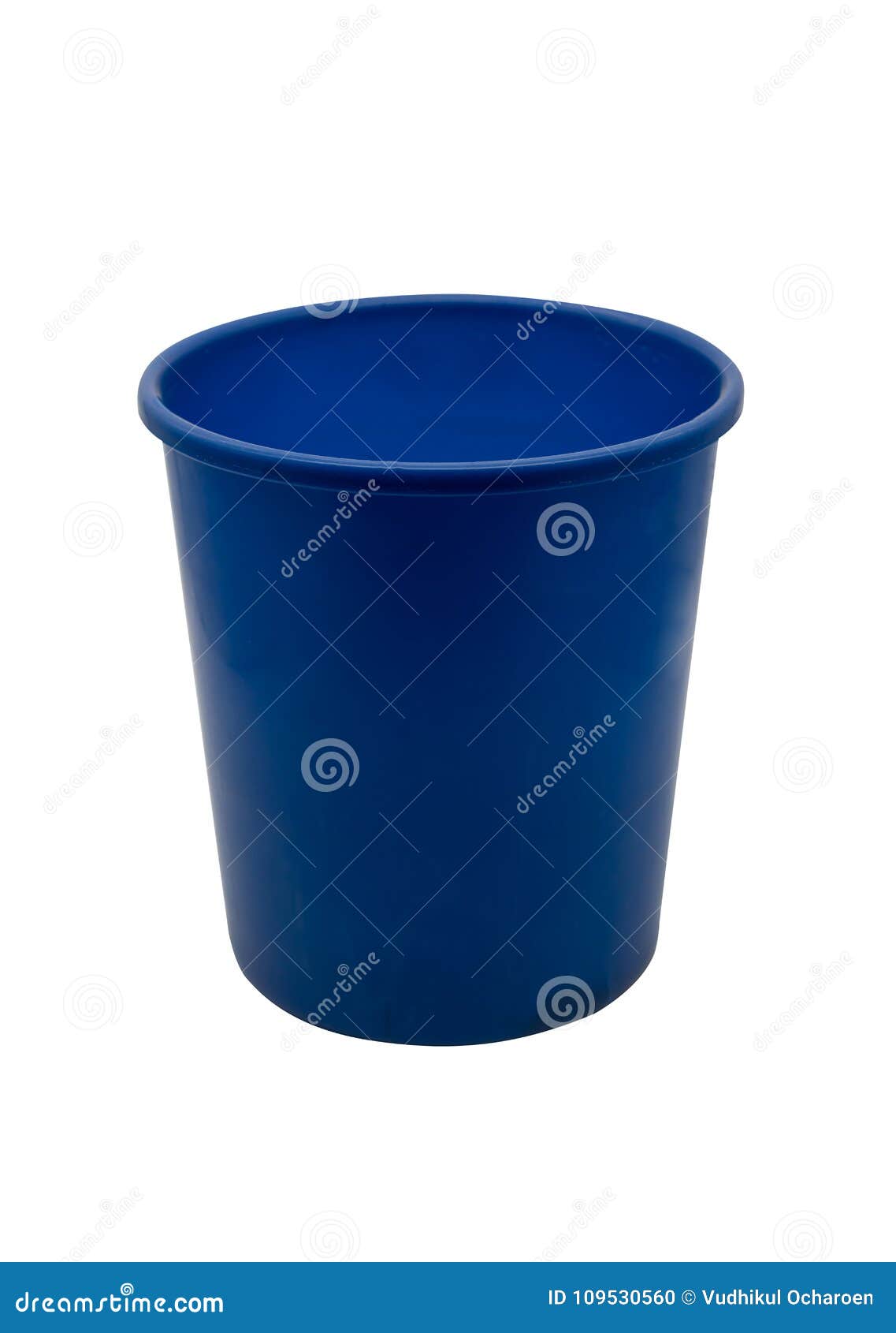 Blue Plastic Bucket Isolated on White with Path Selection. Stock Photo ...