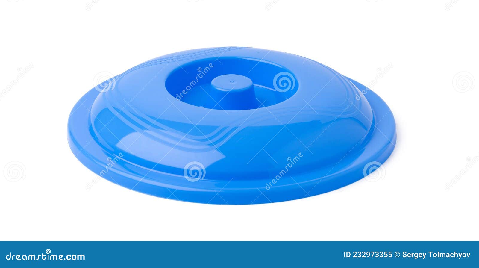 Blue Plastic Bucket Lid Isolated on White Stock Image - Image of circle ...