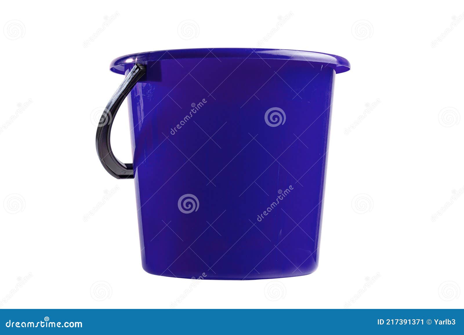 Blue Plastic Bucket on White Isolated, Closeup Stock Image - Image of ...