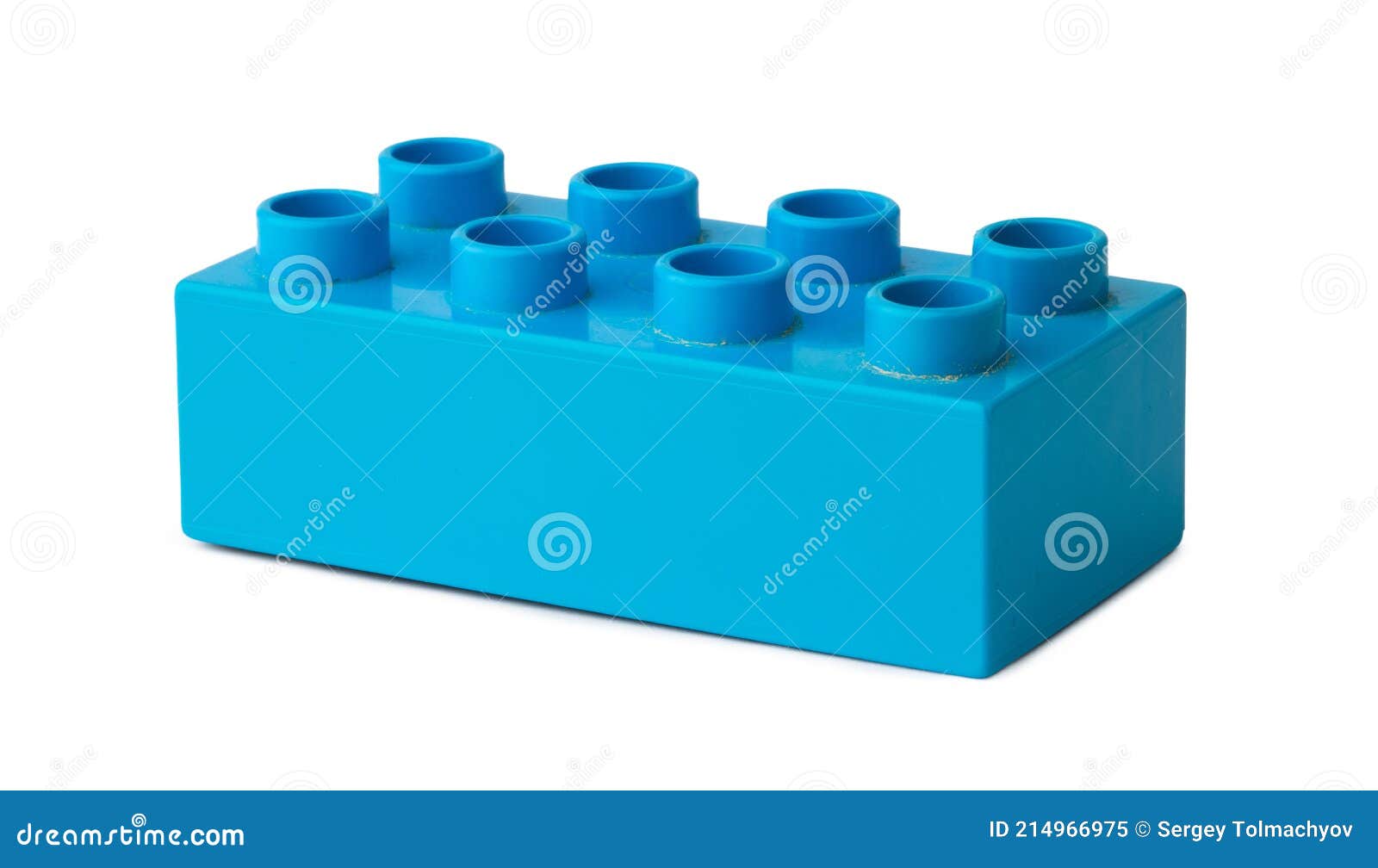 Blue Plastic Building Block Isolated on White Stock Image - Image of ...
