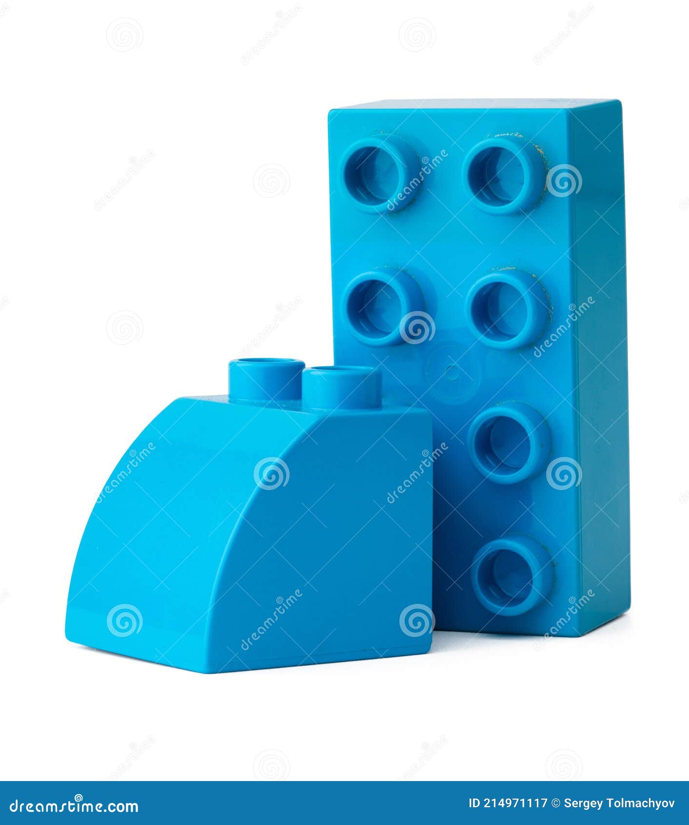 Blue Plastic Building Block Isolated on White Stock Image - Image of ...