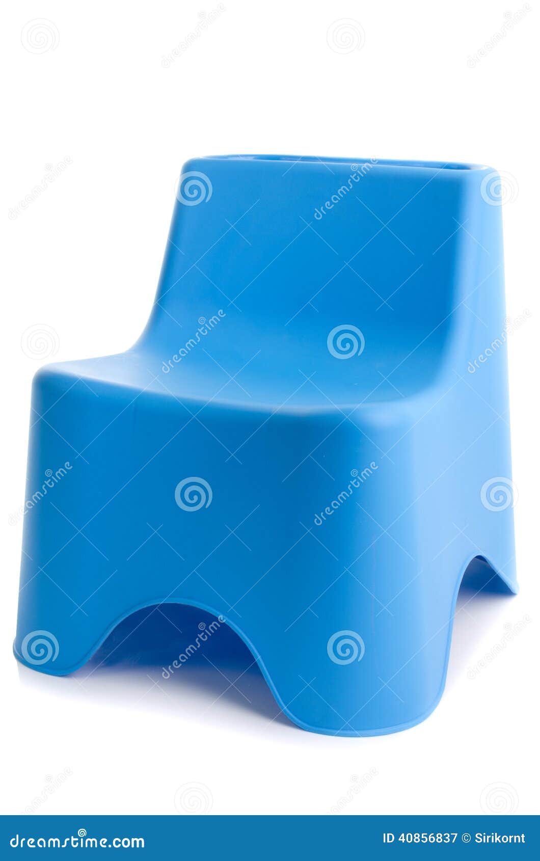 Blue Plastic Chair Isolated on White Stock Image - Image of object ...