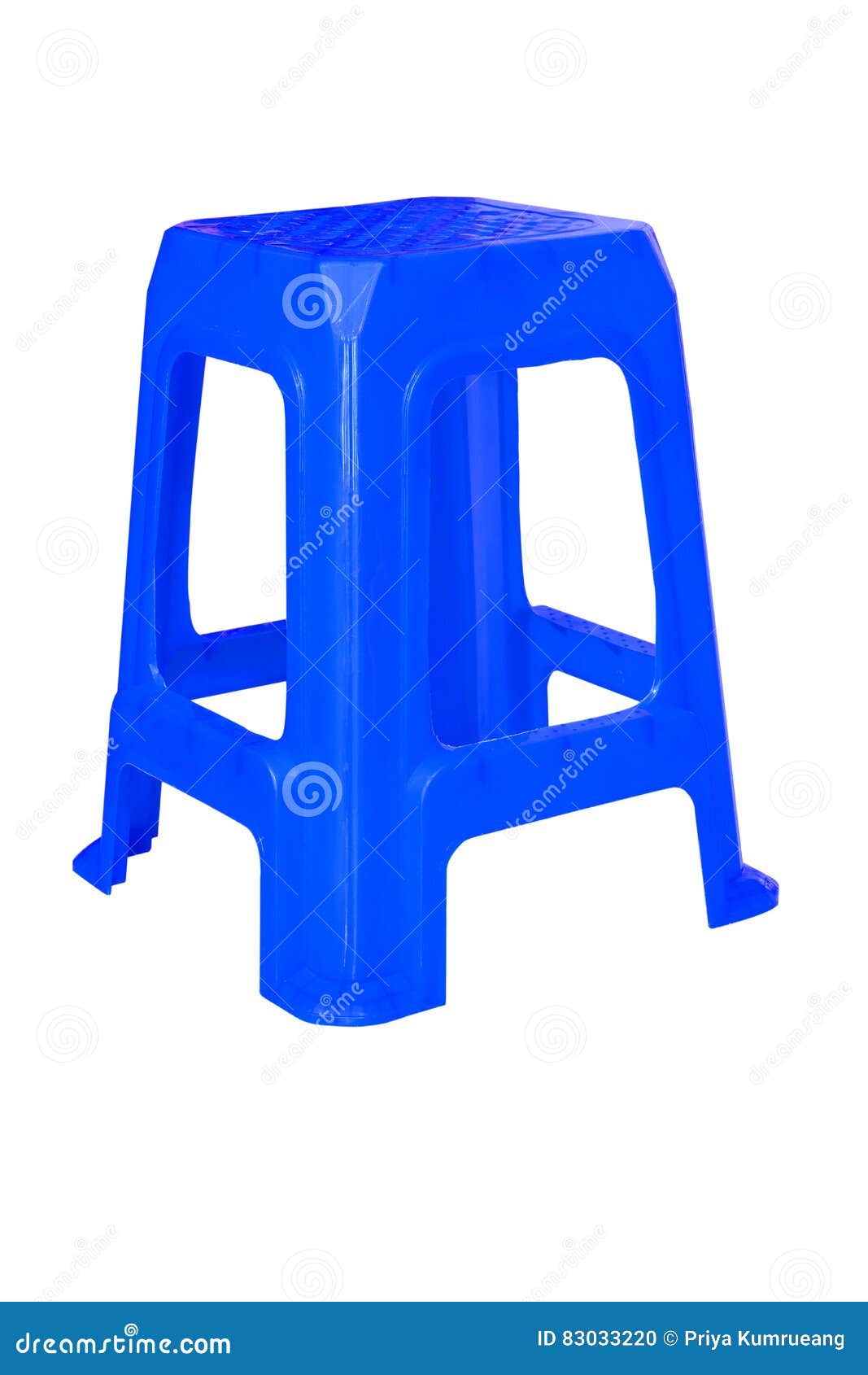 Blue Plastic Chair Isolated on White Background Stock Photo - Image of ...