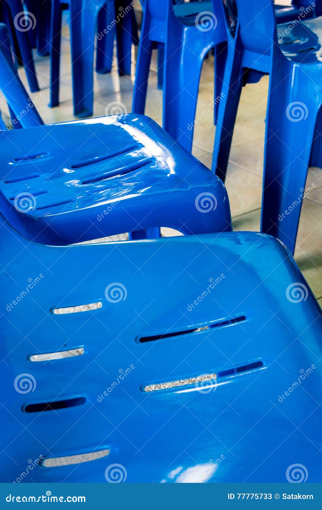 Blue plastic chair stock image. Image of seat, simple - 77775733