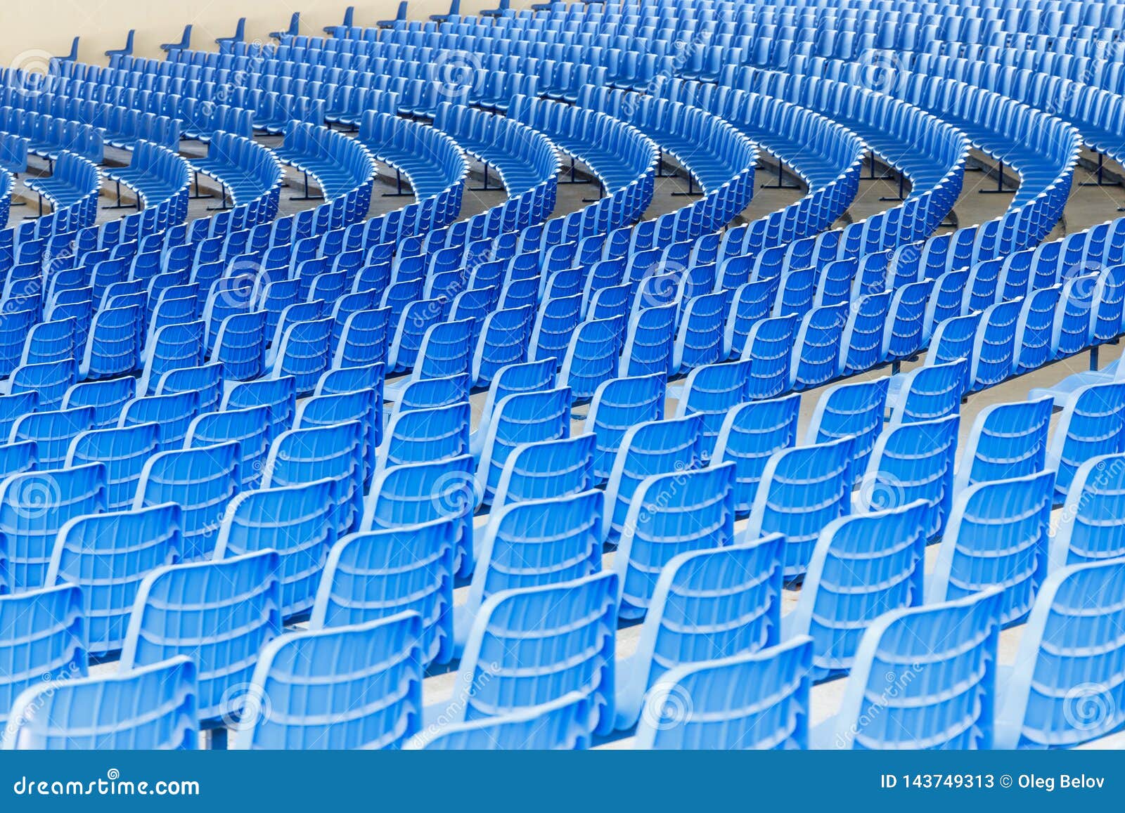 Blue Plastic Chairs Arranged in Rows Around the Circle in the Hall for ...