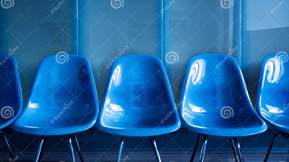 Blue plastic chairs stock image. Image of abstract, flow - 321085297