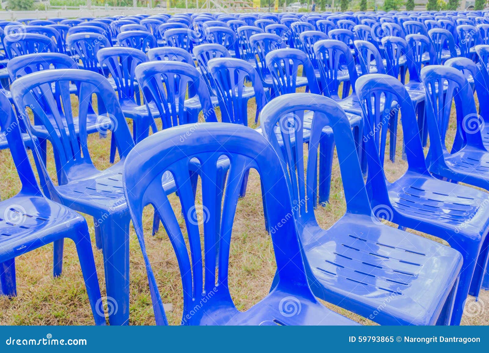 Blue plastic chairs stock image. Image of industrial - 59793865