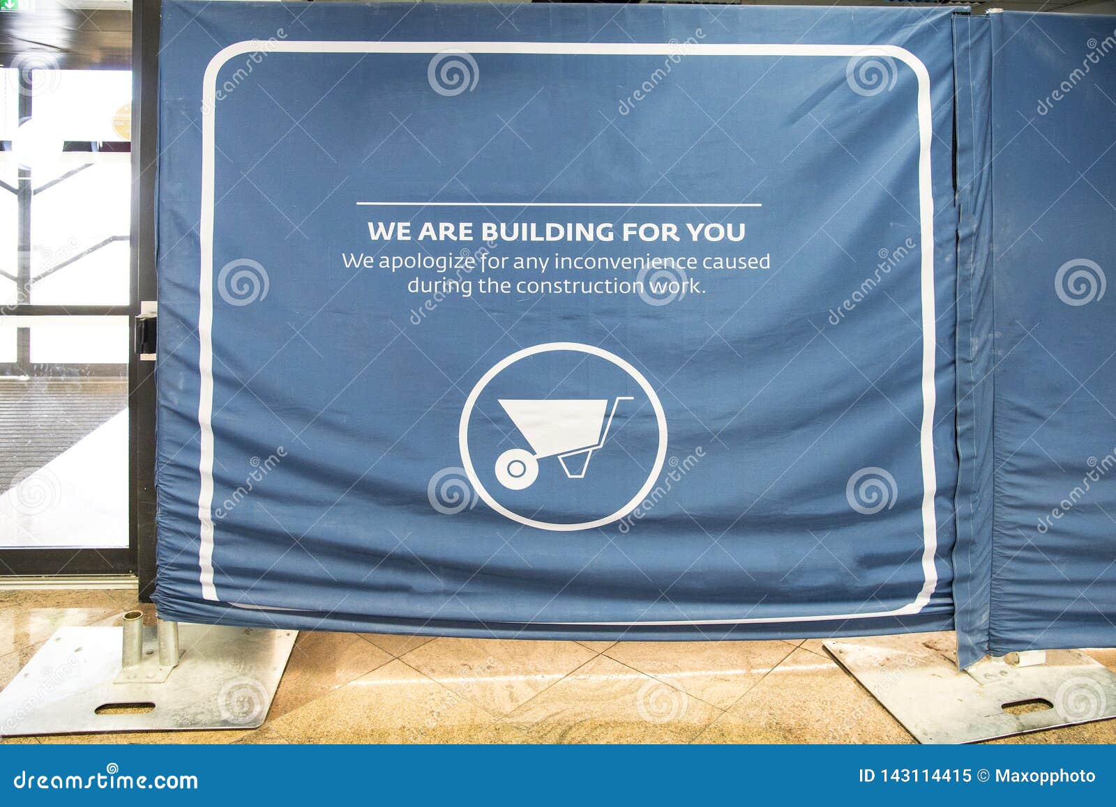 Blue Plastic Cloth Covers a Space Under Construction for Protection ...