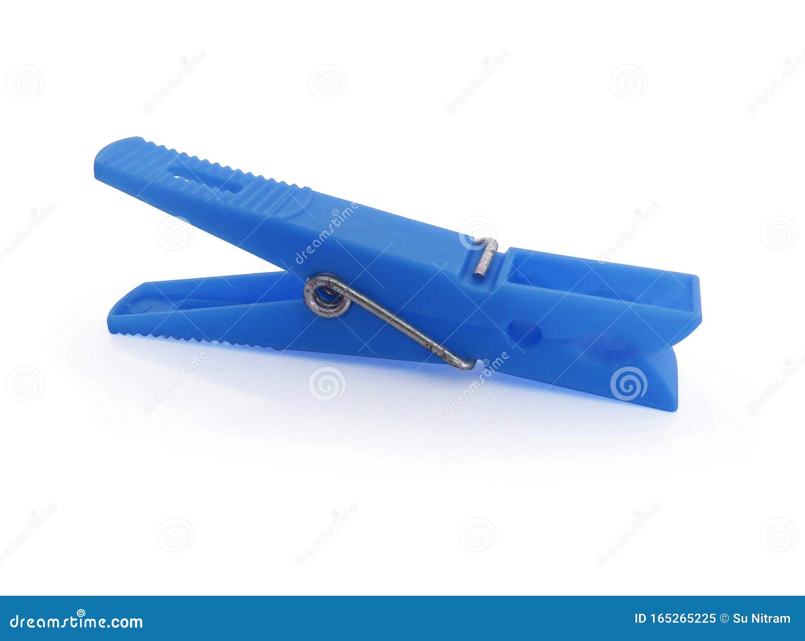 Blue Plastic Clothespin Isolated on White Background. Stock Image ...