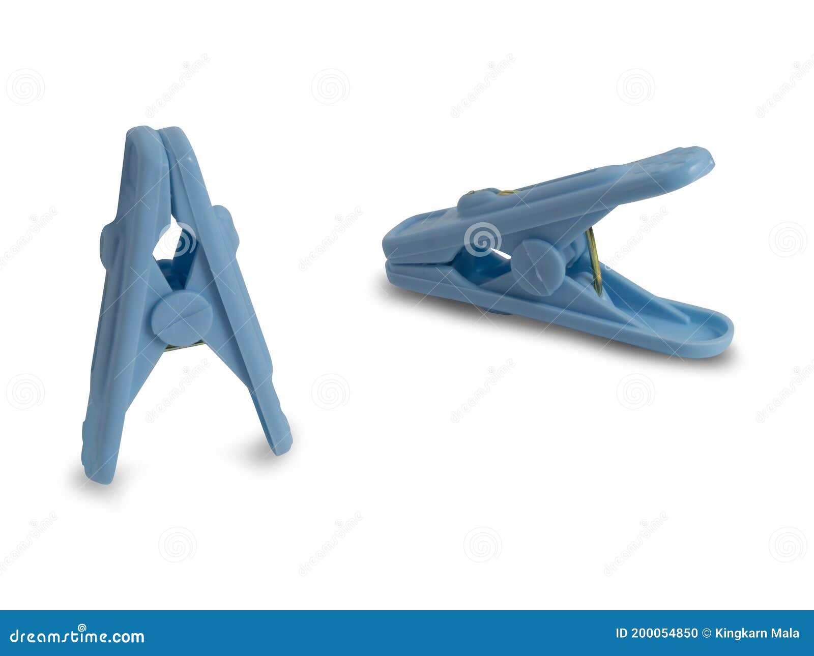 Blue Plastic Clothespin on a White Background,with Clipping Path Stock ...