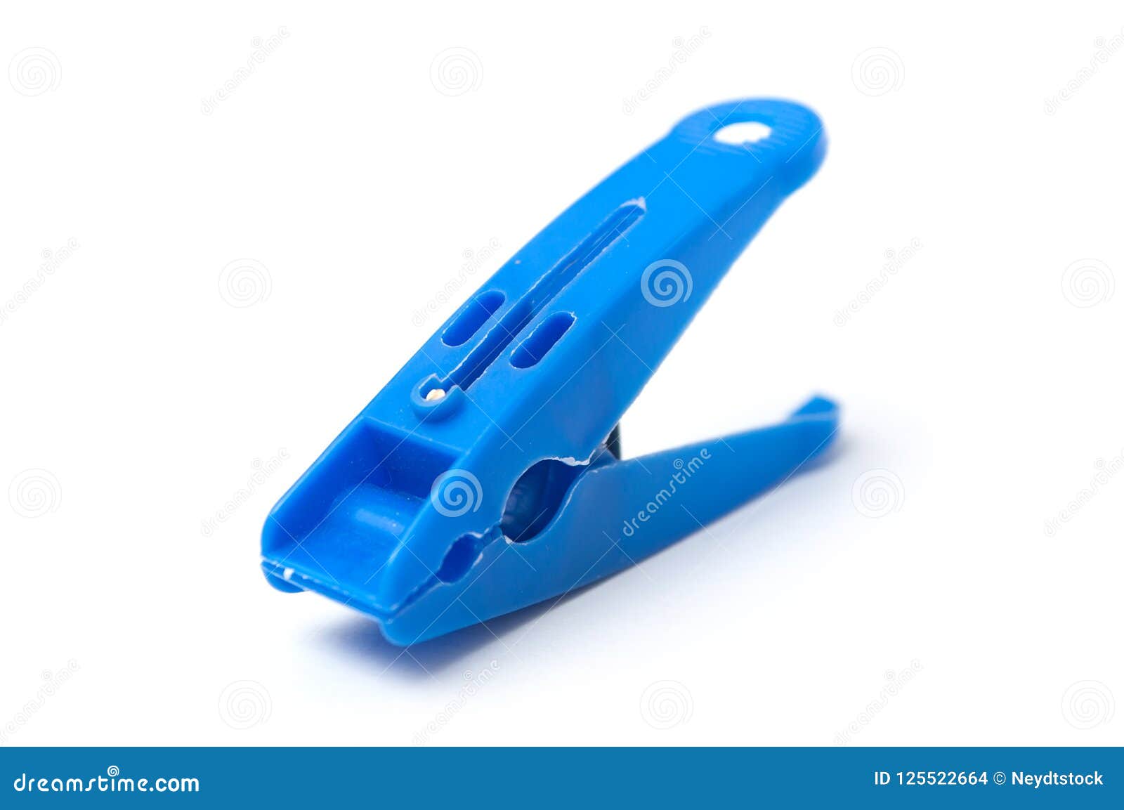 Blue Plastic Clothespin on White Background Stock Photo - Image of ...