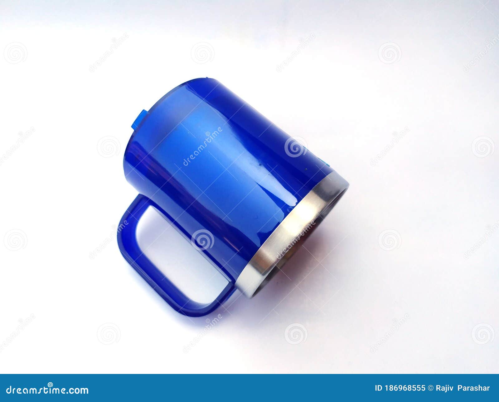 Blue Plastic Coffee Mug Isolated on White Background Stock Image ...