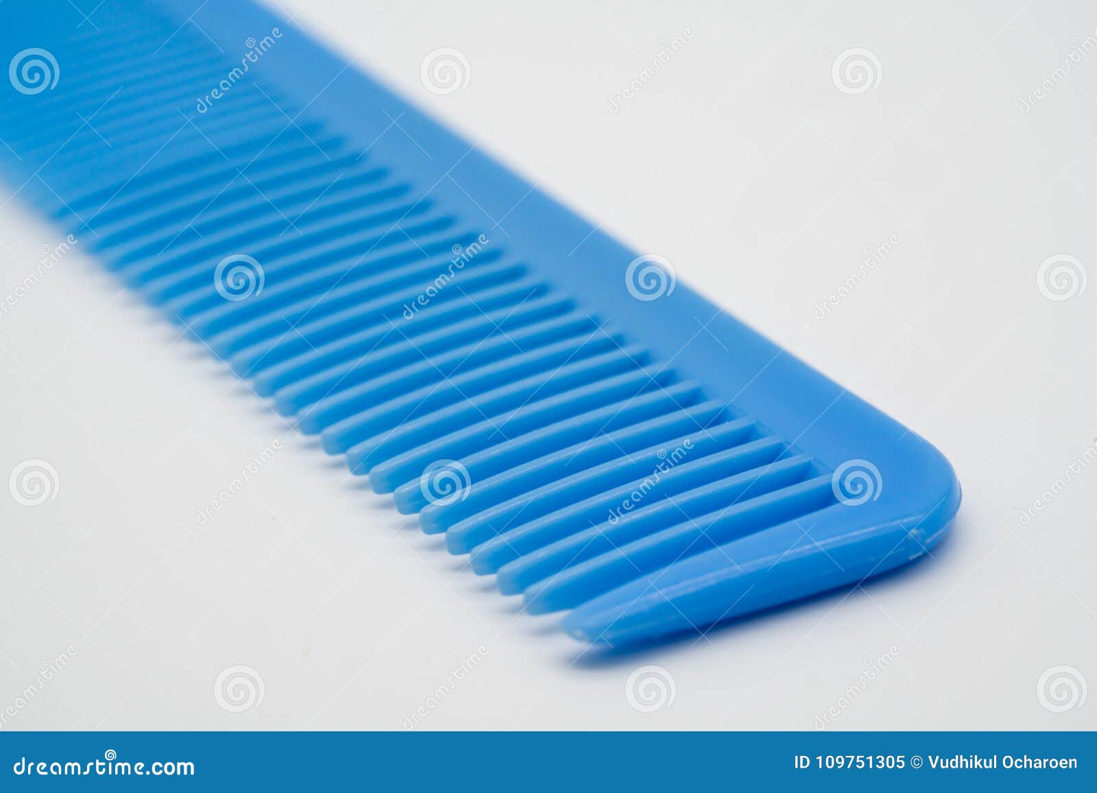 Blue Plastic Comb Isolated on White Background Stock Image - Image of ...