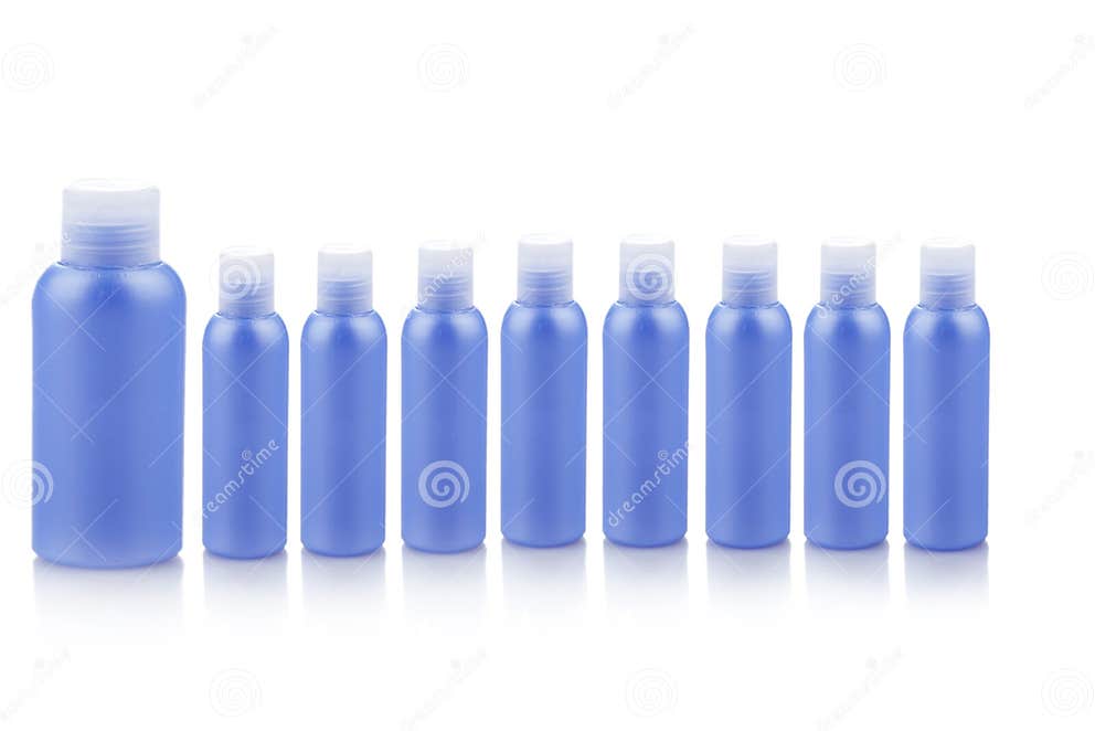 Blue plastic containers stock image. Image of medicine - 36991677