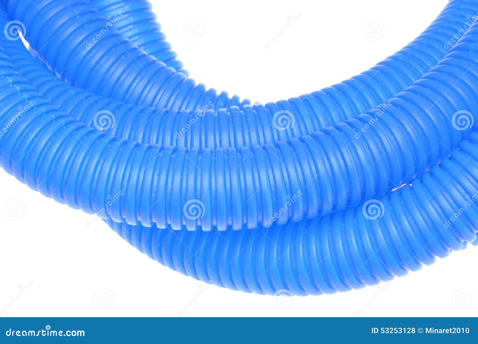 Blue Plastic Corrugated Pipe Stock Photo - Image of industry, material ...
