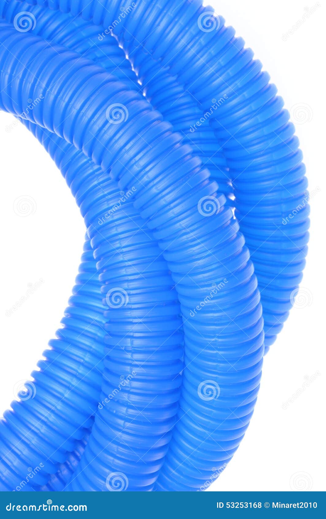 Blue Plastic Corrugated Pipe Stock Photo - Image of installation ...