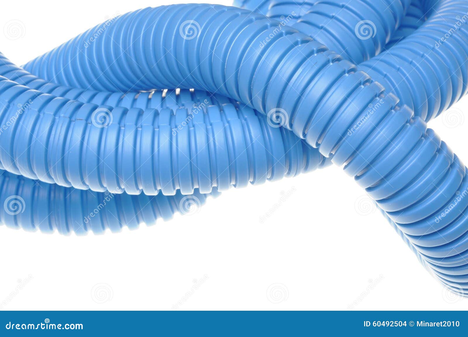 Blue Plastic Corrugated Pipe Stock Photo - Image of equipment, hosepipe ...