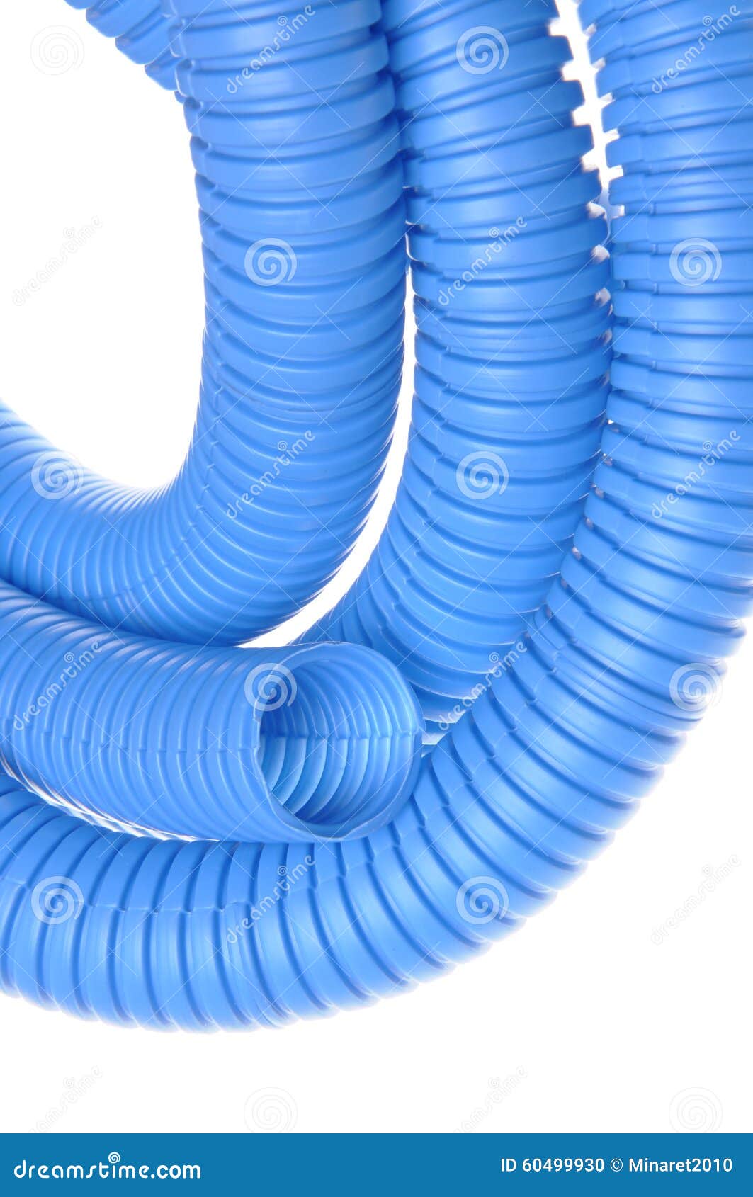 Blue Plastic Corrugated Pipe Stock Photo - Image of circle, electric ...