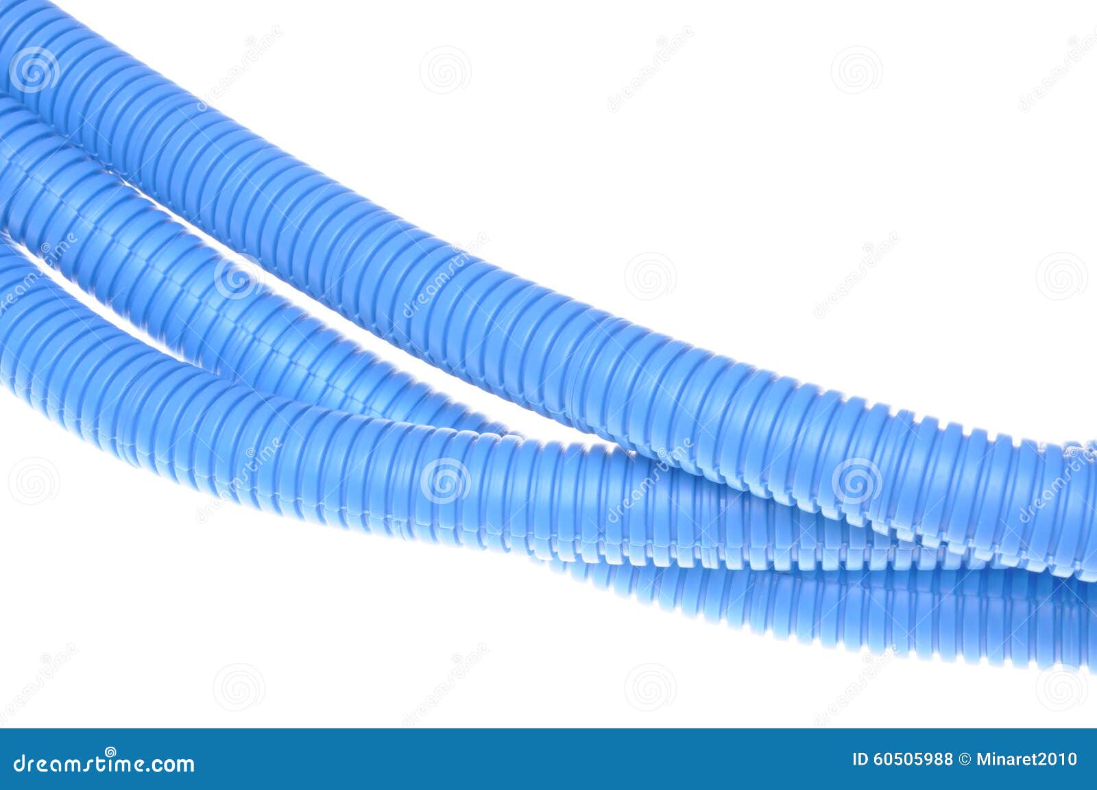 Blue Plastic Corrugated Pipe Stock Photo - Image of closeup, hosepipe ...