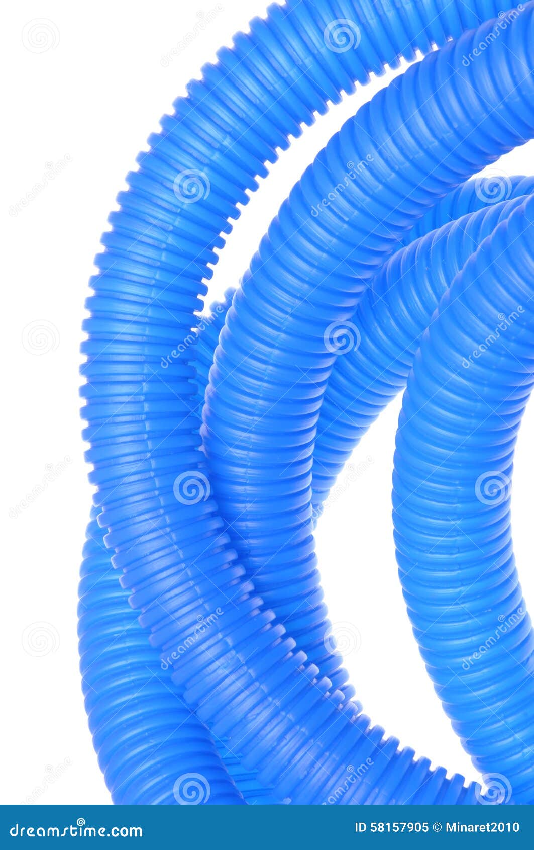 Blue Plastic Corrugated Pipes Stock Image - Image of hose, background ...