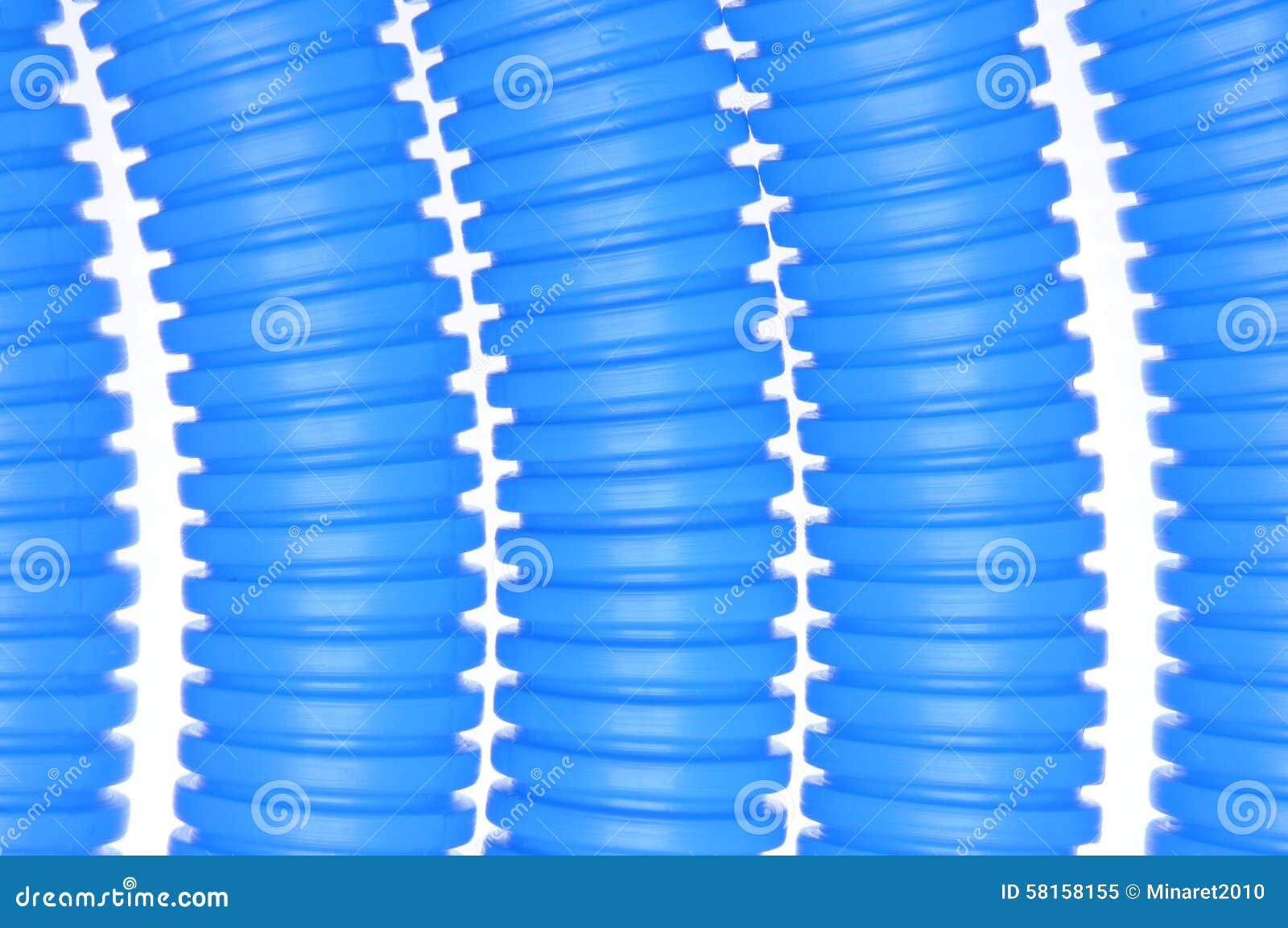 Blue Plastic Corrugated Pipes Stock Image - Image of background, pipe ...