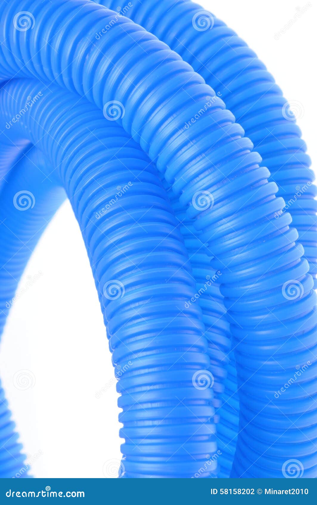 Blue Plastic Corrugated Pipes Stock Photo - Image of network, closeup ...