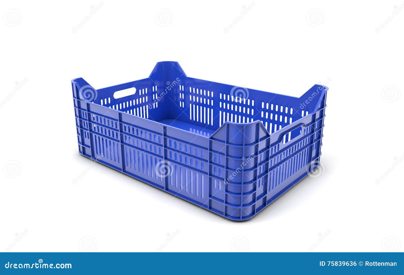 Blue Plastic Crate. 3d Rendering Stock Illustration - Illustration of ...